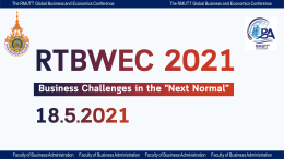 The RMUTT Global Business and Economics Conference 2021 (RTBEC 2021)
