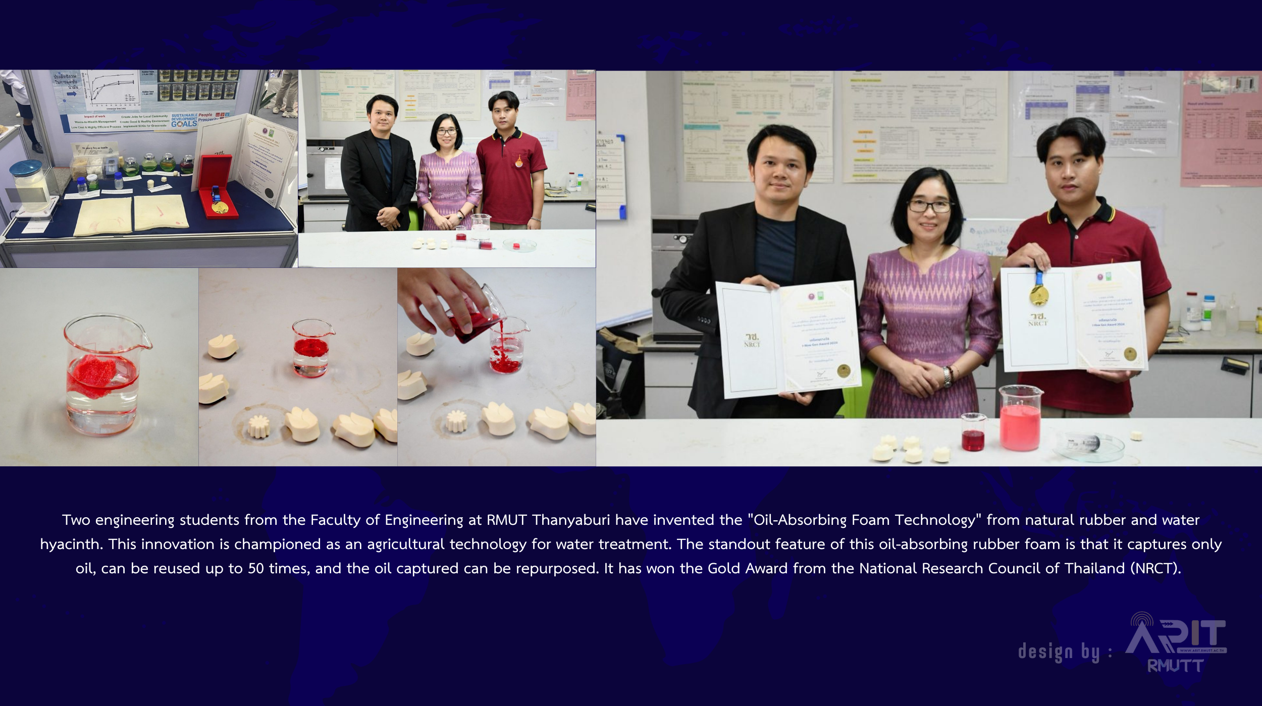 The innovation of 'oil-absorbing foam technology' for water treatment ...